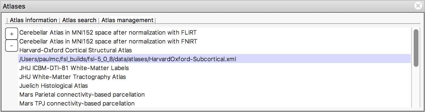 Atlases — FSLeyes documentation